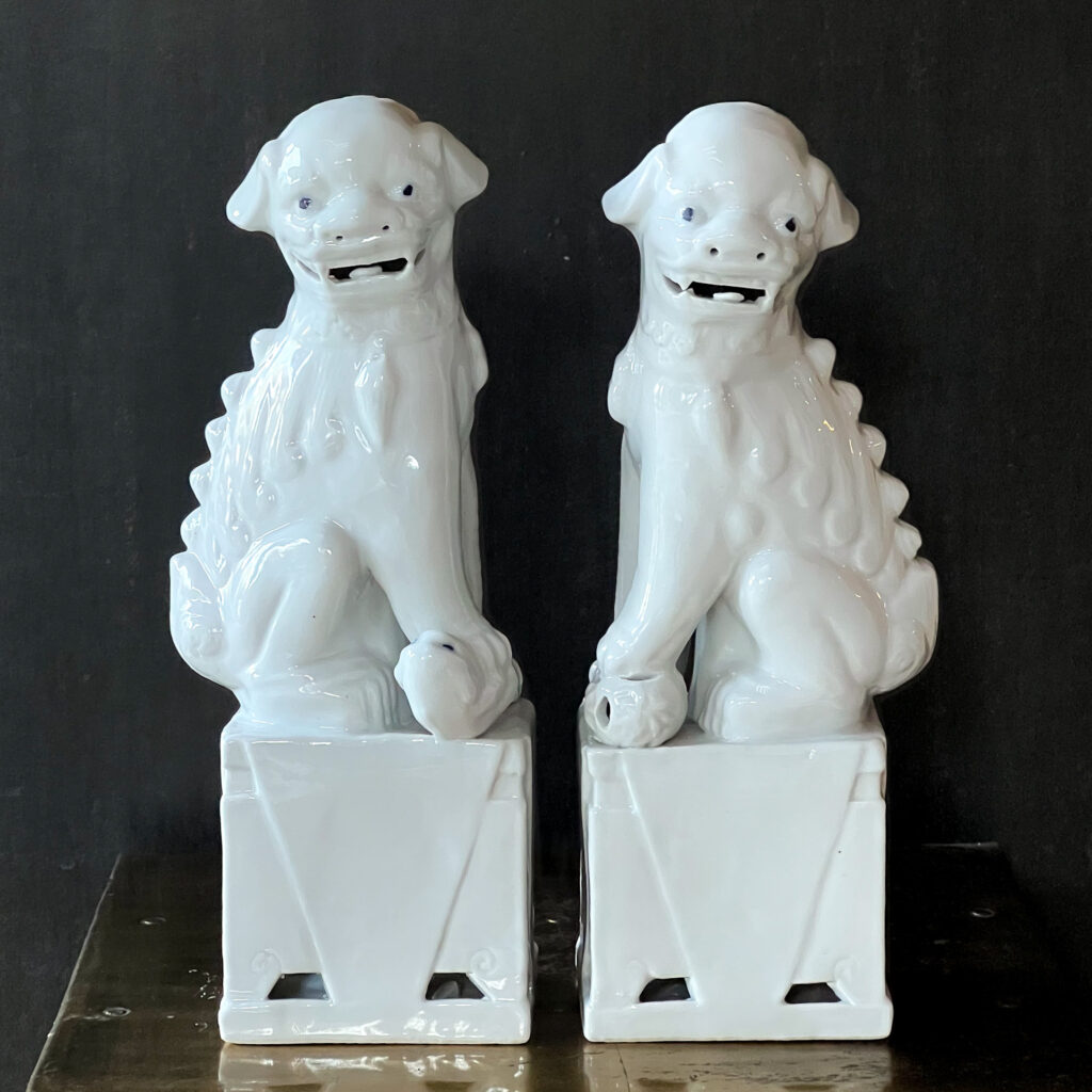 Pareja Perros Foo Blancos 27 cm - Casa Singular